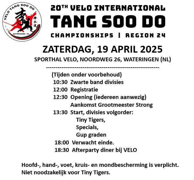 Open VELO Tournament (Nederlandse registraties)-Tang Soo Do